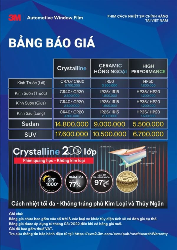 Báo giá dán phim cách nhiệt 3M tại Hồ Chí Minh - Phụ Kiện - Phụ Tùng Suzuki